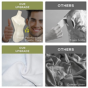 HCY Female Mannequins Torso Dress Form Mannequin Stand for Display 60"-67" Height Adjustable for Sewing Wooden Base, Fiberglass Body(Black)