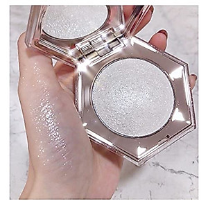 Shimmering Body Highlighter Makeup Palette Glitter Face Highlight Contouring Makeup Palette Smooth Glitter Powder Nose Eye Contour Palettes Glow Illuminator for Face & Body Women Cosmetics (Pearl White)