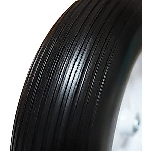 Flat Free Wheelbarrow Tire 4.00-6 with 3/4 & 5/8 Wheel Bearing, 3-6" Hub 13 inch Solid Rubber Tire Replacement Wheelbarrow Wheel 400-6 for Wheel Barrel Yard Cart Garden Wagon