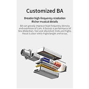 H HIFIHEAR KBEAR Lark 1BA+1DD in Ear Monitor,HiFi Bass in Ear Earphone, IEM Wired Headphones, HiFi Stereo Sound Earphones Noise Cancelling Ear Buds with Case 0.75mm 2pins Cable(with Mic,Mauve) …