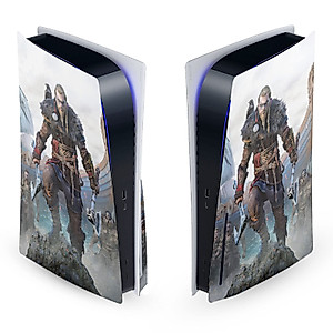 Head Case Designs Officially Licensed Assassin's Creed Male Eivor 2 Valhalla Key Art Matte Vinyl Faceplate Sticker Gaming Skin Decal Cover Compatible With Sony PlayStation 5 PS5 Disc Edition Console