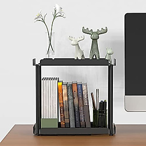 ORZ Bathroom Counter Organizer, 2 Tier Metal Storage Rack for Bathroom Kitchen Vanity Organizer and Storage, Black