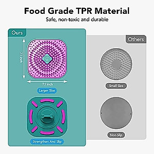Wigglo Licking Mat for Dogs Cats Crate - Large 7.1" Pet Slow Feeder Mat for Treats Boredom & Anxiety - Safe Durable Dog Lick Pad for Small Medium Large Dogs Training, Freezable