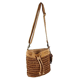 ART N VINTAGE Designer Mustard Leather Bag Purse for Women Flap Crossbody Vintage Look Handbag Macrame Weaving drawstring Shopper Handbags - Meidi Theme