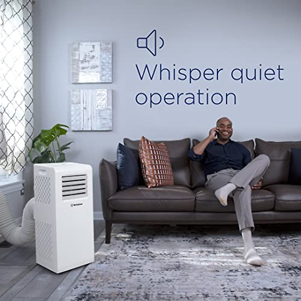 Westinghouse 8,000 BTU Air Conditioner Portable For Rooms Up To 200 Square Feet, Portable AC with Home Dehumidifier, 3-Speed Fan, Programmable Timer, Remote Control, Window Installation Kit,White