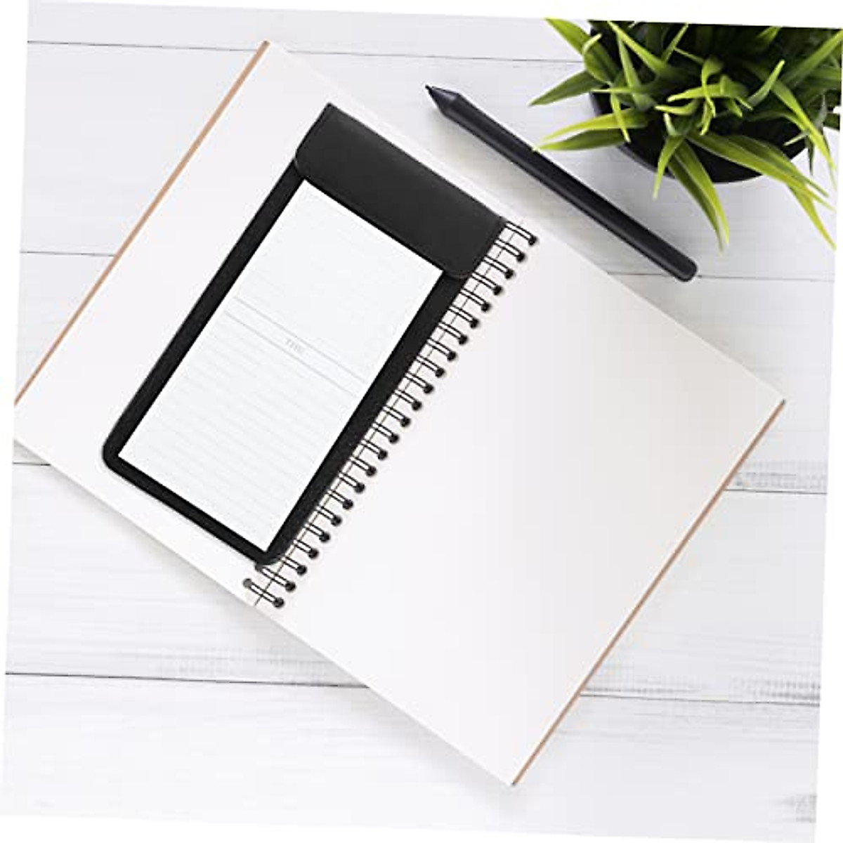 KICHOUSE Bill Folder Pocket Folders Nurse Notepad Server Notepad Letter Size Clipboards Writing Board Mini Memo Clipboard Exam Paper Clips Writing Support Plate Paper Base Pu Leather Black