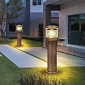 JSBDPHW Outdoor Waterproof Pillar Lamp Simple Modern E27 Column Light Acrylic Lamp Shade Garden Villa Post Light Lawn Floor Lamp Road Landscape Lamp