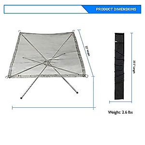 Rootless Portable Outdoor Firepit- Collapsible Steel Mesh Fireplace- Large Size