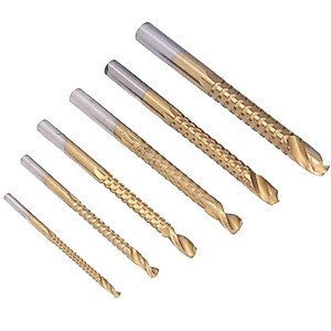 Twist Drills Bits Set, Better Balance Heat Treated Stable High Speed Steel 6Pcs Serrated Drill Bit for Drilling