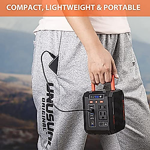 Portable Power Station, 88.8Wh Small Generator Super Quiet Backup Lithium Battery with 110V/80W AC Outlet DC USB QC3.0, Camping Light for Airplane Home CPAP Emergency Power Outage Laptop Phone Solar