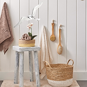 WHW Whole House Worlds Americana Flying Sea Gull Wall Sculpture, Handcrafted, Cast of Fine Silver Aluminum, 14 x 5 Inches (36 cmx 14 cm)