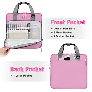 Betoores Zipper Binder, 3 Ring 2 Inch School Binder, 500 Sheet Capacity Binder with Zipper for Girl and Boy, Compatible with 13-Inch MacBook, Handle and Shoulder Strap Included (Pink)