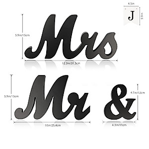 Nine to Nine Wedding Decorations Set, Large Mr and Mrs Sign & Just Married Banner, Mr & Mrs Signs for Wedding Table, Wooden Letters Wedding Decor, Wedding Decorations for Reception, Ceremony and Anniversary Party Valentine's Day Decor, White