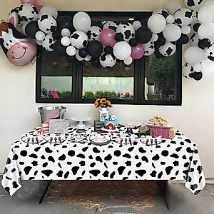 81 Pcs Cow Print Party Supplies, 40 Pcs Cow Shape Party Plates, 20 Cow Pattern Napkins, 20 Pcs Forks, 1 Pcs Cow Print Table Cover for Girl Boy Kid Birthday, Baby Shower, Farm Animal Theme Party