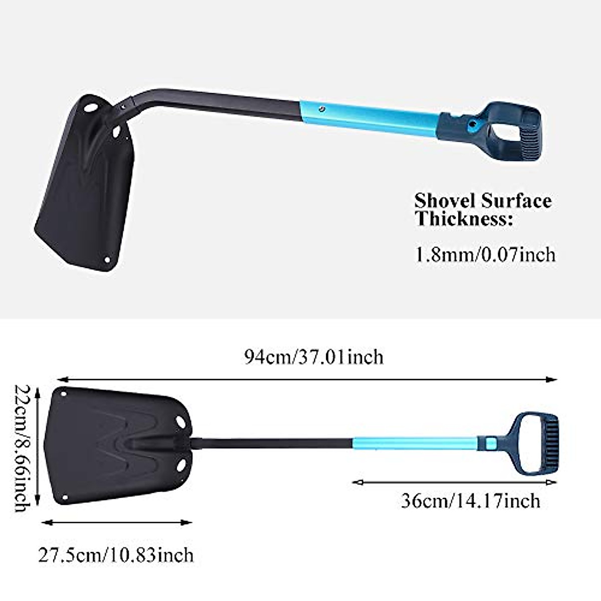 Folding Snow Shovel Retractable Ice Snow Sand Mud Removal Tool for Car Outdoor Camping and Garden