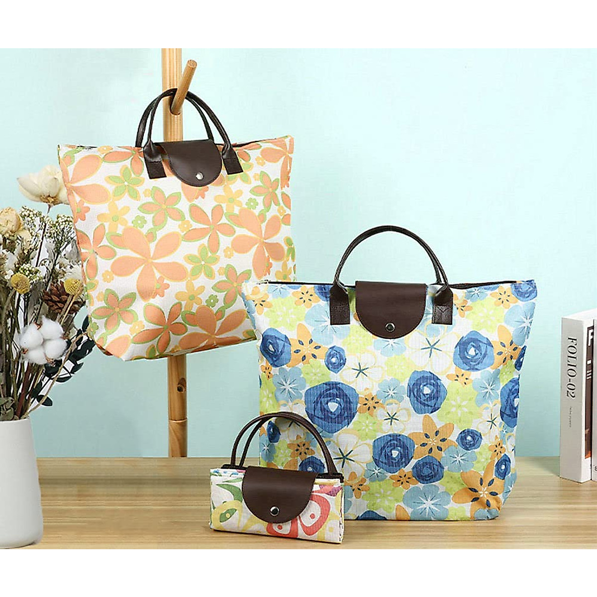 Upgrade Shopping Bag with Wheels Portable Trolley Bags Grocery Cart Hand Pulling Utility with Hand Straps Folding Shopping Cart- Larger Size & Waterproof & Strong（B0BDKBVK1Y）