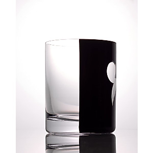 JoyJolt Disney Luxury Mickey Mouse Double Old Fashioned Whiskey Glasses. 2x European Crystal Bar Glasses. Premium Xmas Disney Stuff, Gifts and Cups. 12oz Black Drinking Glasses, Disney Tumbler