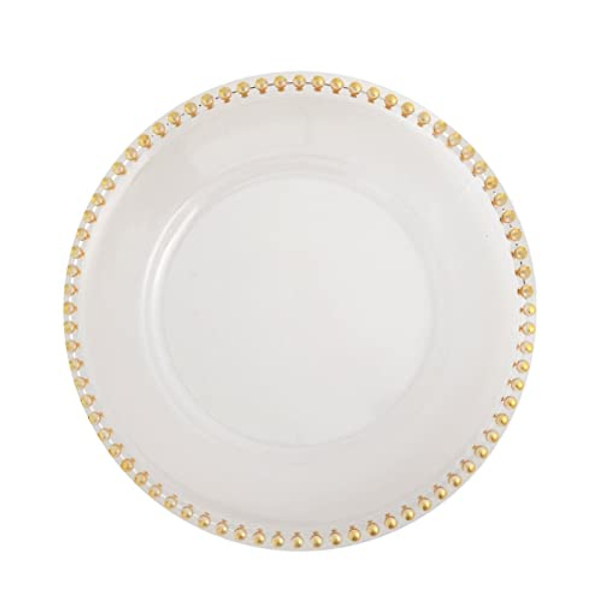 Efavormart 6 Pack 12" Gold Clear Acrylic Round Charger Plates With Beaded Rim Dinner Charger Plates