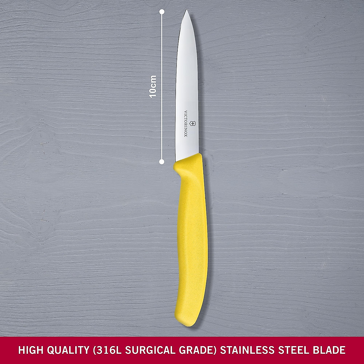 Victorinox 6.7706.L118 Swiss Classic Paring Knife for Cutting and Preparing Fruit and Vegetables Straight Blade in Yellow 3.9 inches