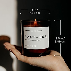 Sweet Water Decor Hello Pumpkin Soy Candle | Pumpkin, Warm Spices, Vanilla | Fall Scented Candle for Home | 11oz Amber Jar Candle, 50+ Hour Burn Time, Made in the USA