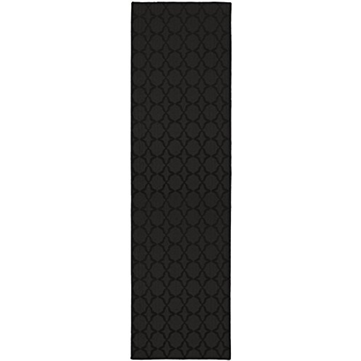 Garland Rug Sparta Non Slip Polypropylene 2 Ft. X 12 Ft. Black Area Rug- Ideal for Living Rooms & Hallways, Stylish & Durable for High-Traffic Areas