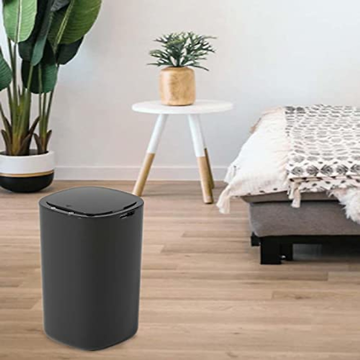 Dolity Sealed Trash Can 12L Trash Basket with Lid Automatic Smart Sensor Wastebasket Waste Can Garbage Bin Dustbin for Bathroom Kitchen Bedroom, Black