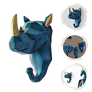 Homoyoyo Elephant Head Wall Decor Rhino Wall Hooks Cartoon Towel Hooks Door Clothes Hangers Wall Hat Organizer Animals Sundries Rack Hooks for Bathroom Kitchen Supplies Cute Wall Hooks