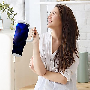 Exnundod 40 oz Tumbler with Handle Captain Yellow Duck Pirate Insulated Stainless Steel Cup with Lid and Straw Dark Clouds Travel Cup Leak-proof Fits in Car Cup Holder for Iced & Hot