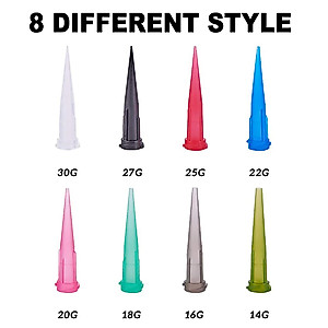 Hegebeck Industrial Blunt Tip Plastic Tapered Tip Dispensing Fill Needle for DIY Crafts Electronic Components Lab Science 27Ga Transparent 10PCS