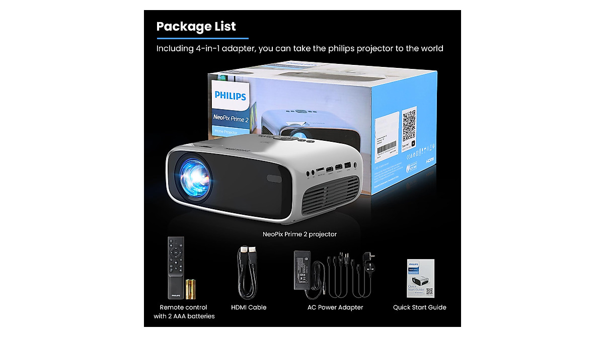 Philips Android TV Projector with 4K, Built-in Apps & 5G WiFi