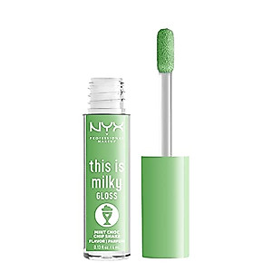 NYX PROFESSIONAL MAKEUP This Is Milky Gloss, Lip Gloss with 12 Hour Hydration, Vegan - Mint Chocolate Chip Shake (Mint Green)