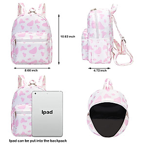 YiXiamo Cute mini tiny small lightweight water repellent pack bag backpack for grils children and adult (Cow Print Pink)