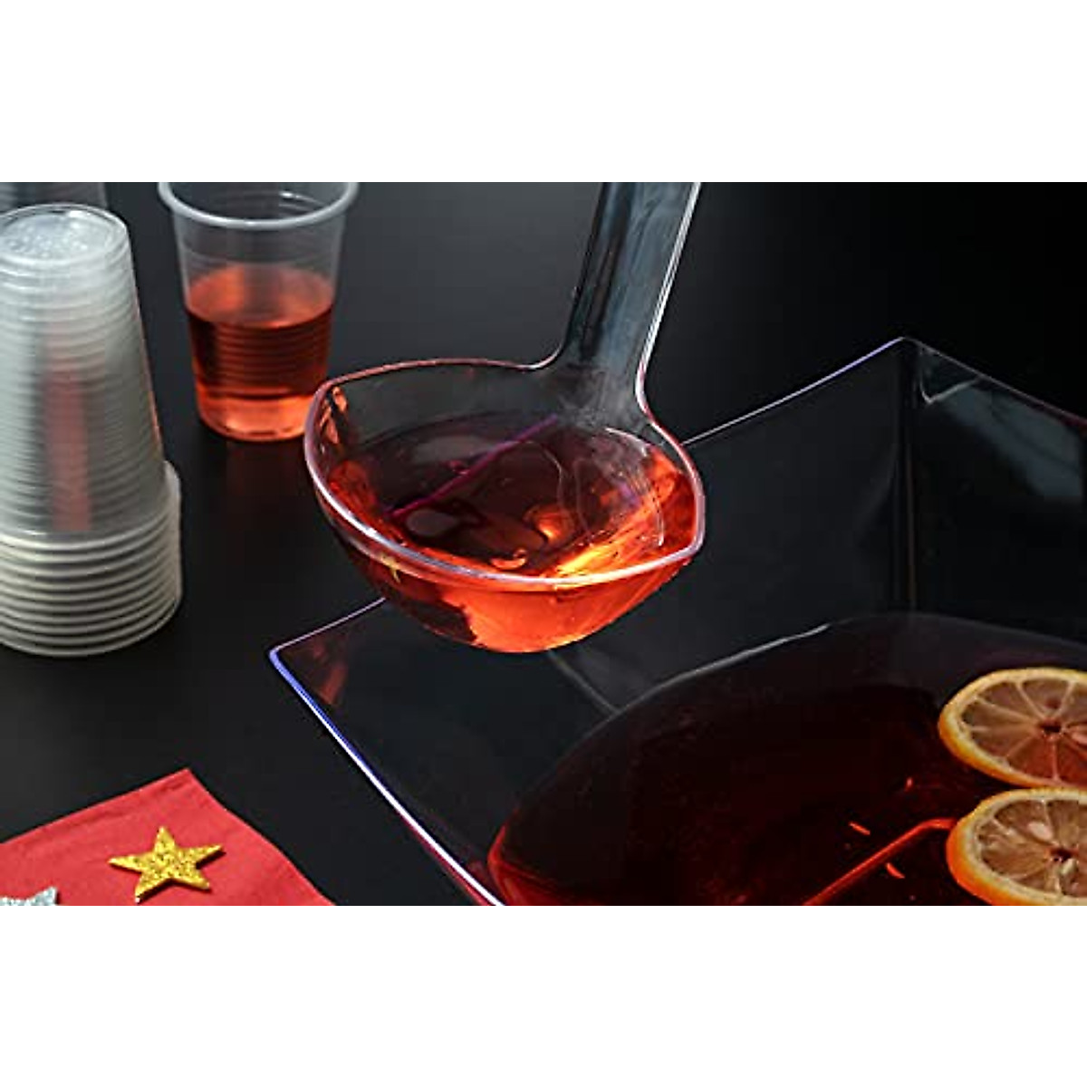 Exquisite Plastic Halloween Punch Bowl With Ladle I 4 Pcs I Looks Like A Glass Punch Bowl Set I 2 Sets of 1 Gallon Clear Punch Bowl Plastic With Punch Bowl Ladle Large Punch Bowl With Ladle 128Oz