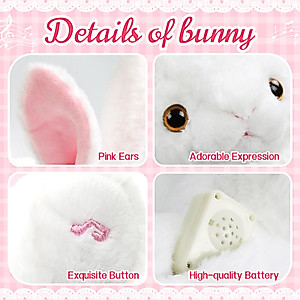 SpecialYou Light up Music Plush Bunny Rabbit Stuffed Animal Rabbit Plushie Toy Glow in The Dark Bedtime Companion Easter Bunny Gift for Kids, 14’’Best Gifts for Easter Day(LED & Musical)