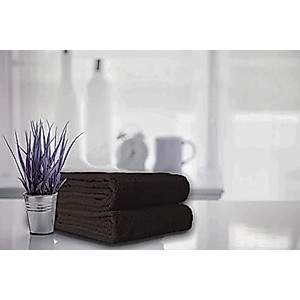 Elvana Home 4 Pack Bath Towel Set 27x54, 100% Ring Spun Cotton, Ultra Soft Highly Absorbent Machine Washable Hotel Spa Quality Bath Towels for Bathroom, 4 Bath Towels Chocolate Brown