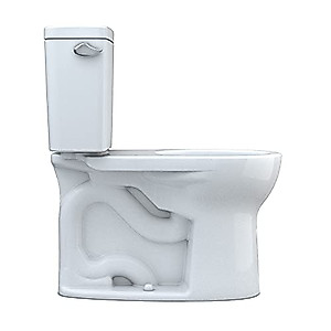 TOTO Drake Two-Piece Round 1.6 GPF Universal Height TORNADO FLUSH Toilet with CEFIONTECT, Cotton White - CST775CSFG#01