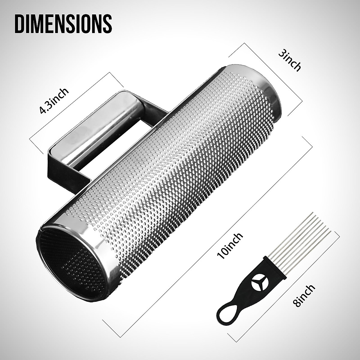 Soulmate Guiro 10"x3" Metal Guiro Instrument Stainless Steel Professional Latin Percussion Guiro Shaker Instruments Tool with Scraper for Live Performance