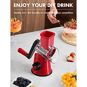 GDL Shaved Ice Machine Manual, Ice Shaver and Snow Cone Machine Hand Crank, Household Shaved Ice Maker, Portable Ice Crusher for Home Use with Stainless Steel Blade