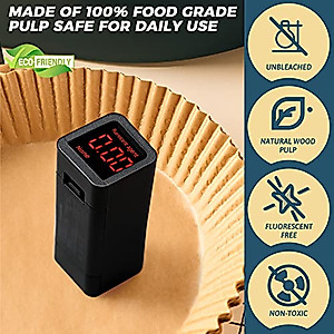 120PCS 8-9.8 Inch Air Fryer Liners, XL Air Fryer Disposable Paper Liner, Lagre Air Fryer Parchment Paper Liners Non-stick, Food Grade Baking Paper for Air Fryer Accessories Oven Microwave