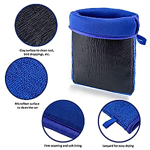 AUTODECO 26Pcs Car Wash Cleaning Kit - Car Care Wash Tools Kit Car Detailing Set with Snow Shovel Microfiber Cleaning Cloth Clay Mitt Car Wash Mitt Storage Box