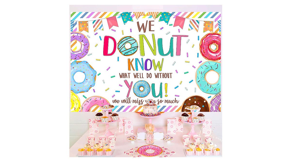 Donut Going Away Party Decorations | Farewell & Retirement Backdrop