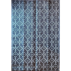 BalajeesUSA Outdoor Rug - 5x7 Grey Reversible Recycled Plastic Straw Patio Decor Waterproof Large RV Camper mat Camping 7032