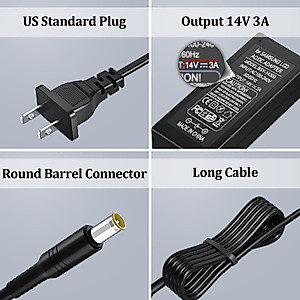 14V Power Cord for Samsung Monitor, SoulBay 14V 3A AC Adapter Charger for Samsung SyncMaster 15" 17" 18" 19" 20" 22" 23" 24" 27" Screen TFT LED LCD Monitor TV Notebook Power Supply