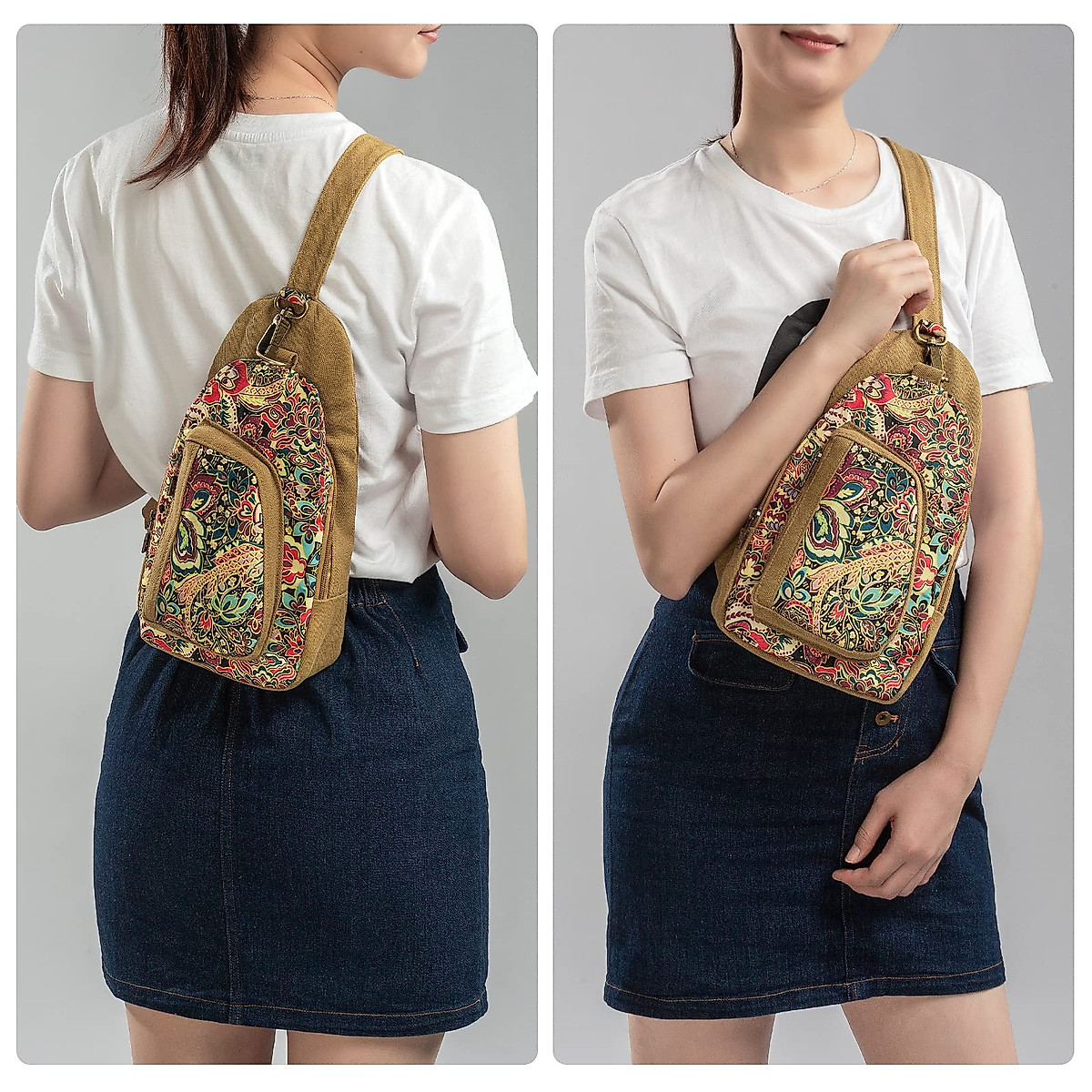 Black Butterfly Premium Chest Bag for Women Crossbody Small, Chest Pack for Fashion and Light (1037D-M)