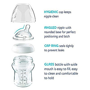 Chicco NaturalFit Glass 2 Pack Slow Flow with Bonus Silicone Sleeve, 9 Ounce, 0 Months Plus