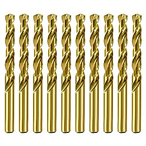 HSS Cobalt Drill Bit Set 9/32 Inch 10Pcs M35 Jobber Length Twist Steel Metal Drill Bits