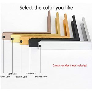 Querfun DIY Metal Floating Frame for 12X16 Canvas,0.6-0.85“/1.5-2cm Canvas Depth.Picture Art Wall Décor,Art Canvas,a Frame Kit,Cut to Pieces,No Canvas Included Light Gold