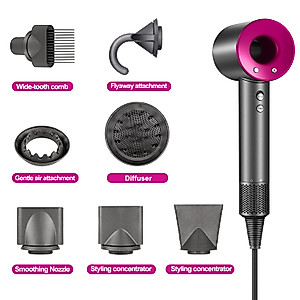 NINEBIRD Wide-Tooth Comb Attachment Nozzles for Dyson Supersonic Hair Dryer Hd01 Hd02 Hd03 Hd04 Hd08 Tools Accessaries Parts (Wide-Tooth Comb), Black