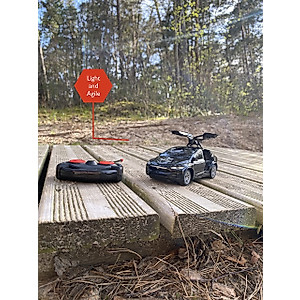 TPower T Power! Dynamic Remote Control Car 1 24 Scale RC Vehicle Great Gift for Children Remote Control Car Model with Falcon Door in Black Color