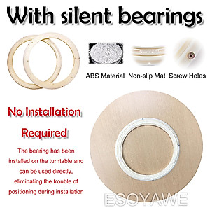 Lazy Susan Dining Table Turntable Tabletop Rotating Serving Tray, Diameter Ø 20" 24" 28" 32" 36" 39" Round Wooden Rotating Service Plate, For Restaurants, Kitchens